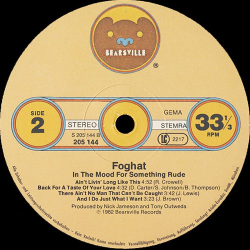 Виниловая пластинка Foghat - In The Mood For Something Rude, EU, страна производства: Foghat ...
